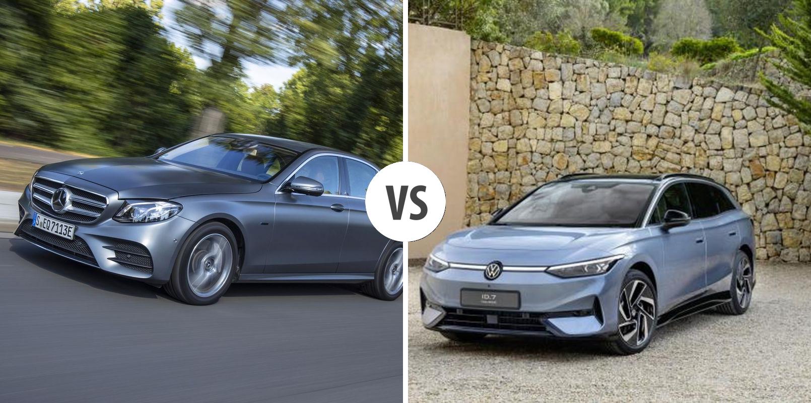 Mercedes E Class vs VW ID.7 Touring vertailu - erot, hinnat ja tekniset ...